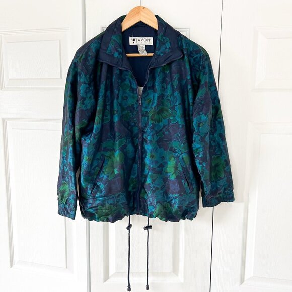 Lavon | Jackets & Coats | Vintage Lavon Blue Green Floral Insulated ...